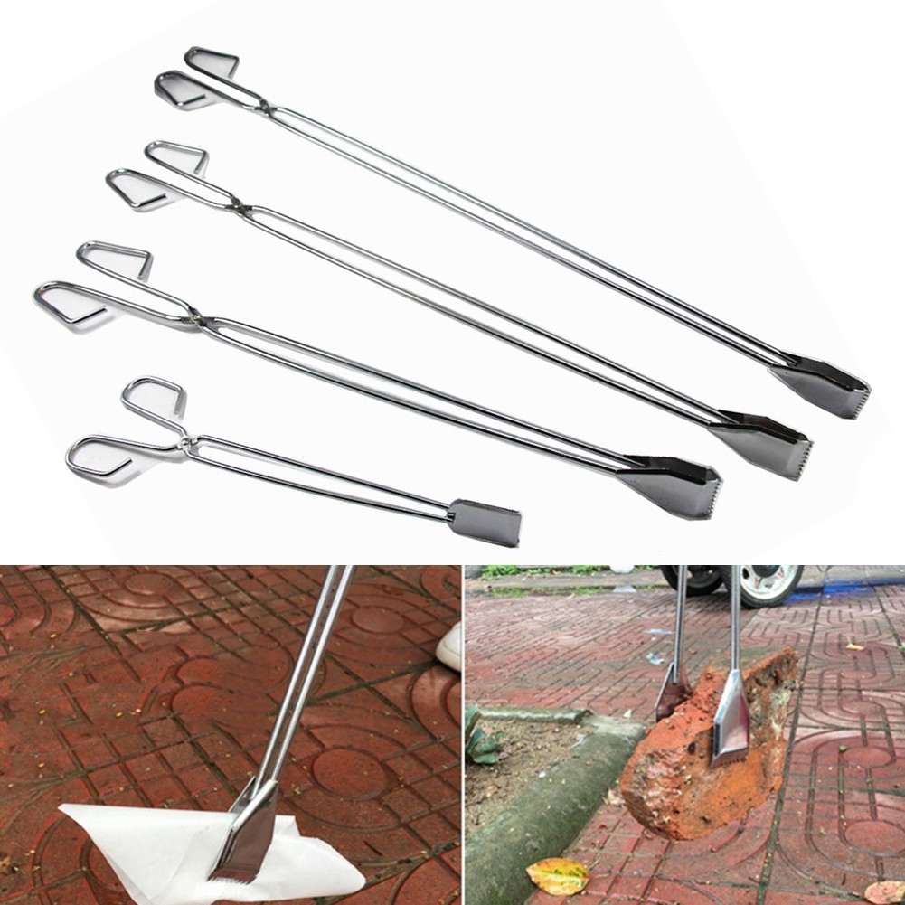 Stainless Steel Garbage Tongs Sanitation Pick Up Tongs Barbecue Coal ...