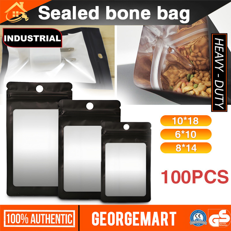 Zipper Pack Bag Smell Proof Flat Pouches Matte Black Small Aluminum ...