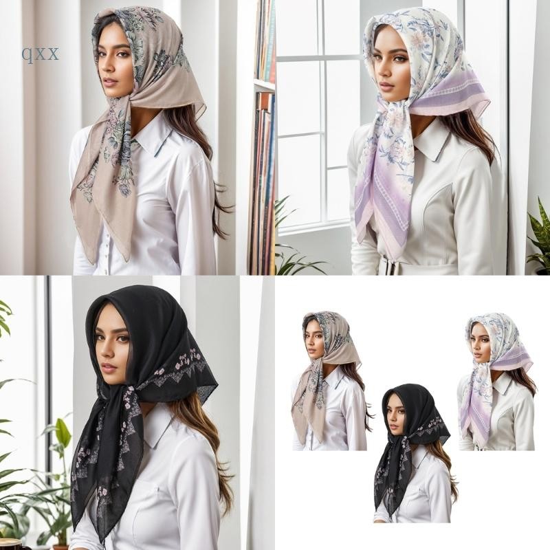CH*【READY STOCK】 Thin Turkish Scarf Flower Pattern Turban Shawl for ...