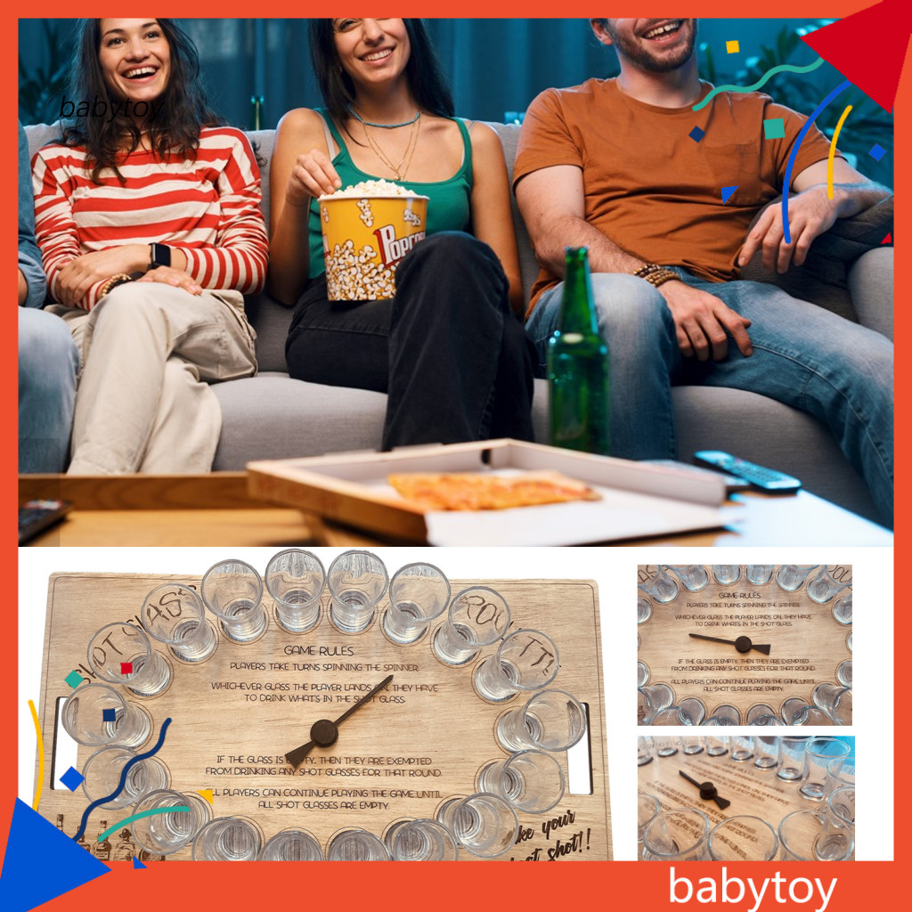 BABY Drinking Roulette Game Wooden Roulette Board Wooden Shot Roulette ...