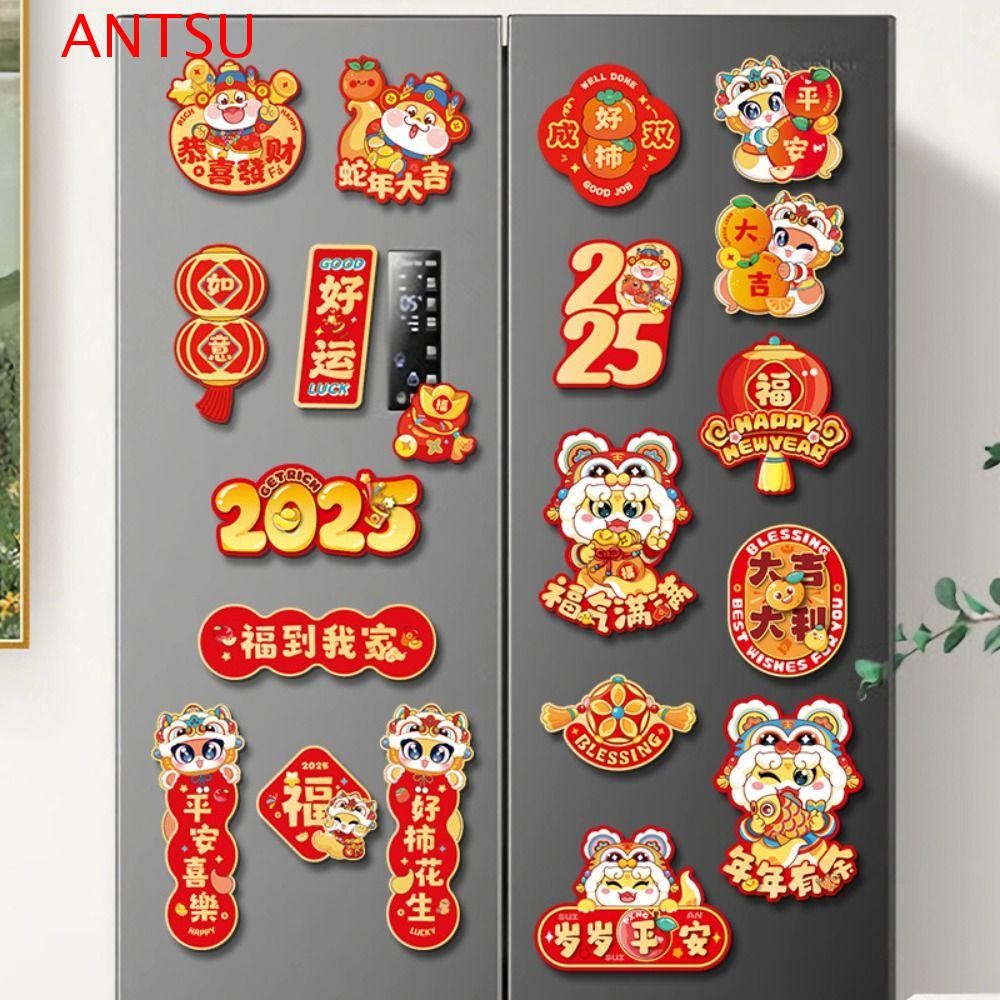 ANTSU 6pcs Chinese New Year Fridge Magnets, Cartoon Cute 2025 Snake ...