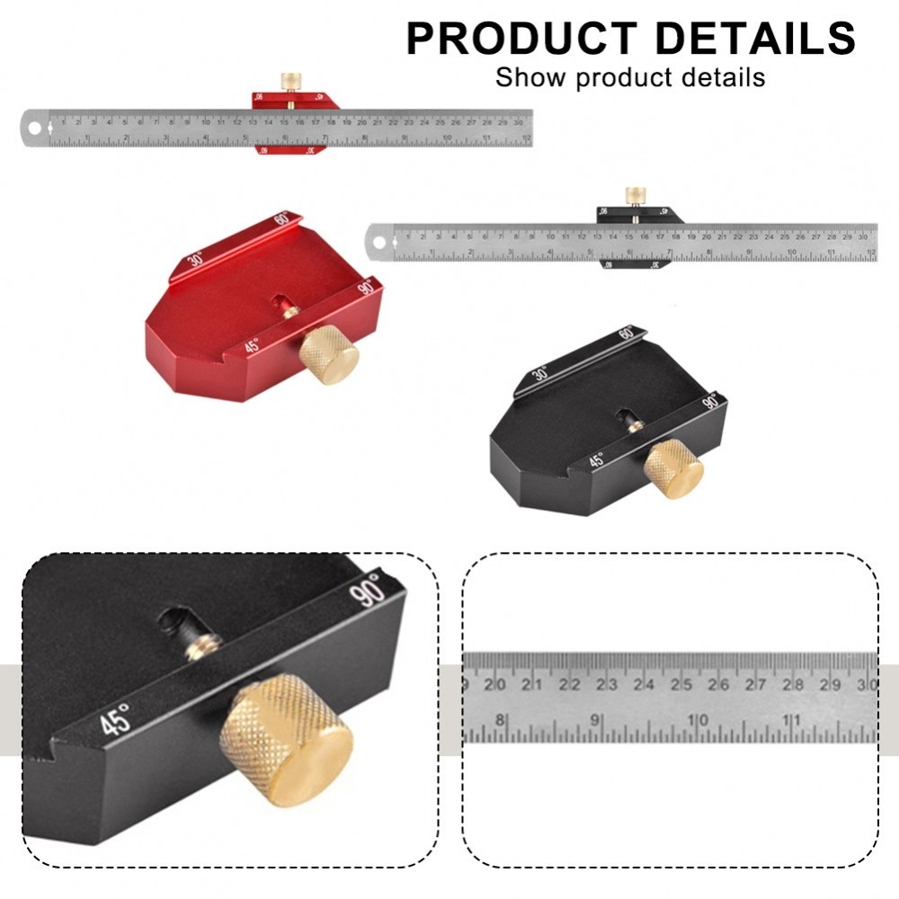 Woodworking Ruler with Adjustable Limit Blocks for Enhanced Measurement ...