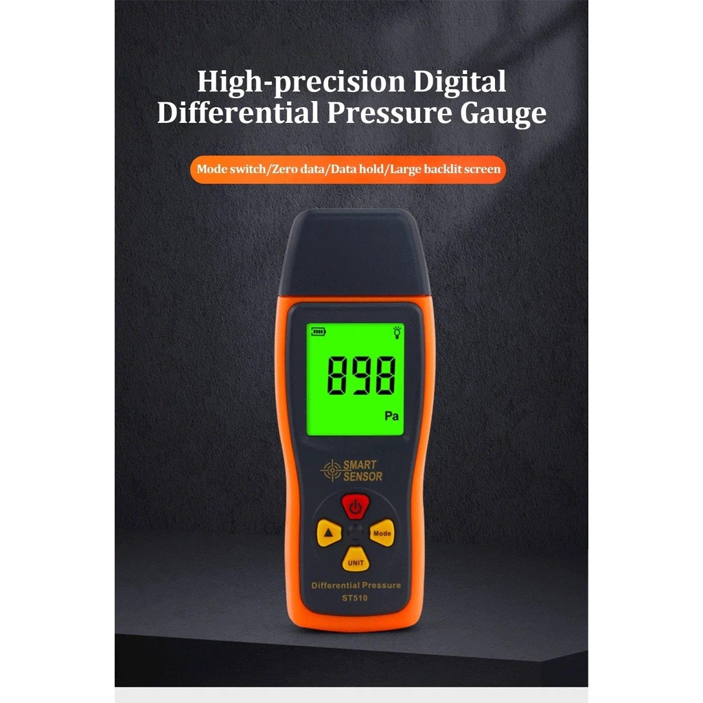 Differential Pressure Meter Manometer Digital Air 0-100 HPa/0-45.15 in ...