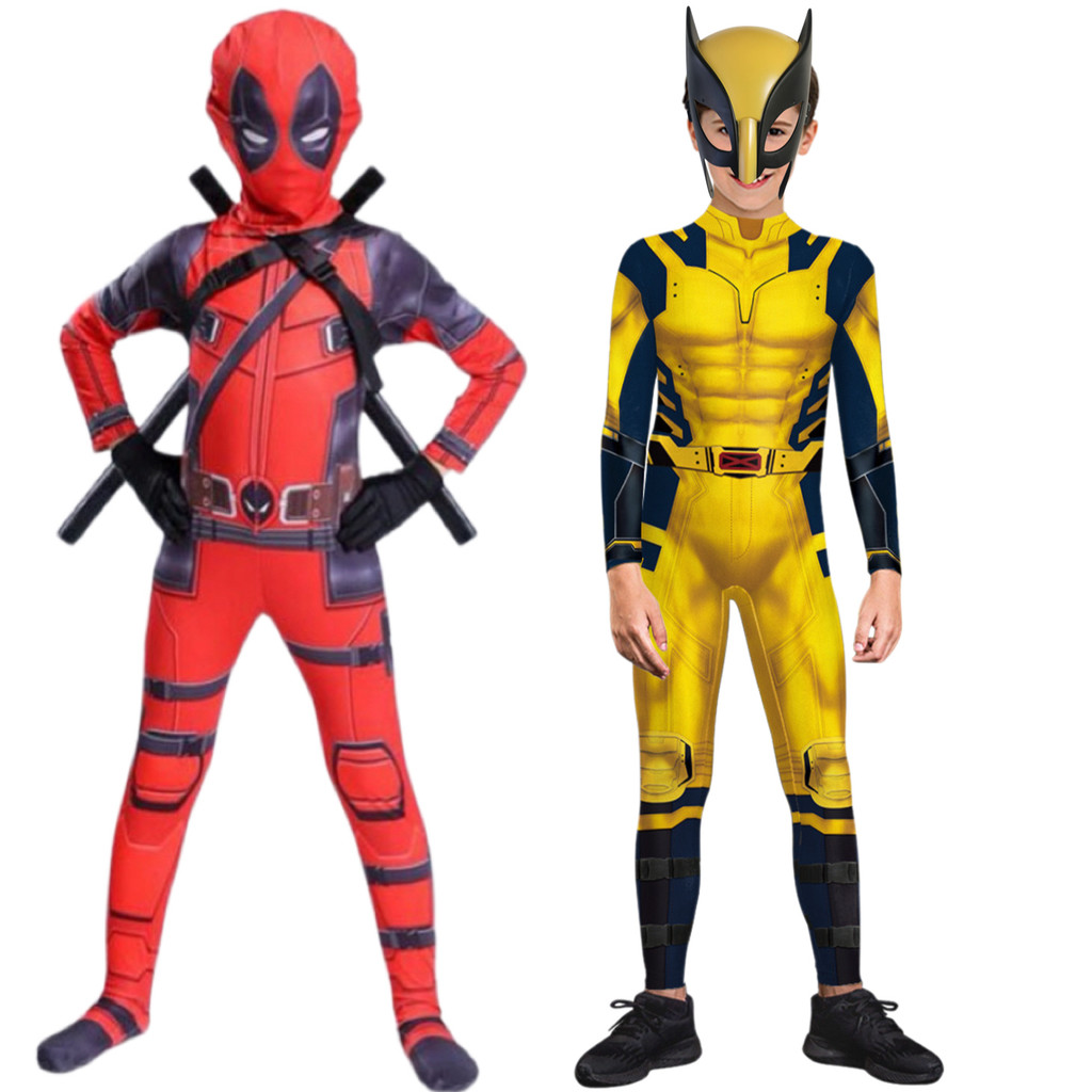 Deadpool Wolverine Bodyguard Superhero Cosplay Bodysuit Costume ...