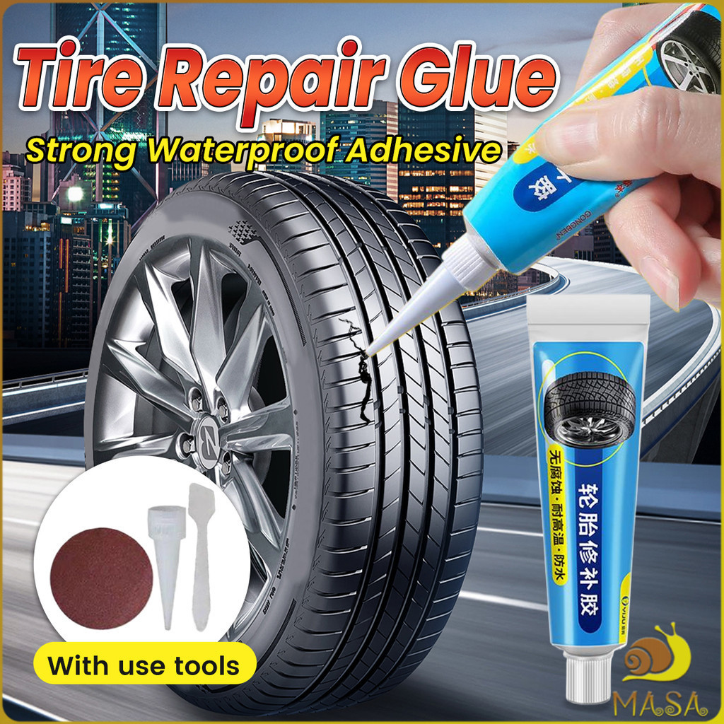 MASA Tire Repair Glue Liquid Strong Rubber Glues Black Adhesive Instant Strong Bond Leather ...