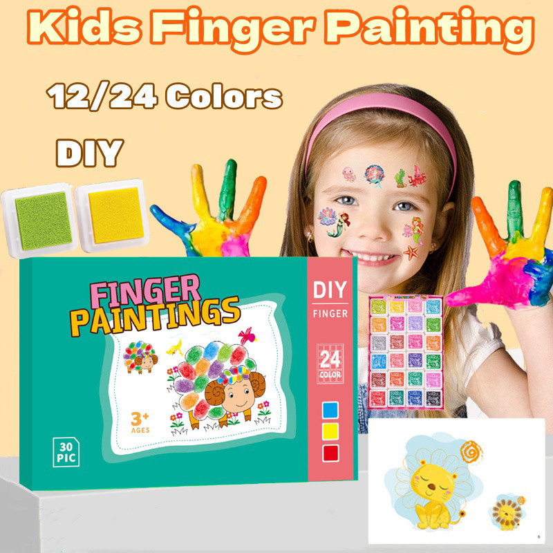 24 Colors Creative Finger Painting Educational Learning Materials ...
