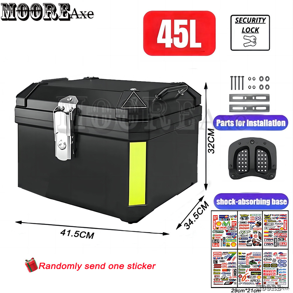 Hot! Mooreaxe 45L Motorcycle Top Box Motorcycle Rear trunk Storage Box ...