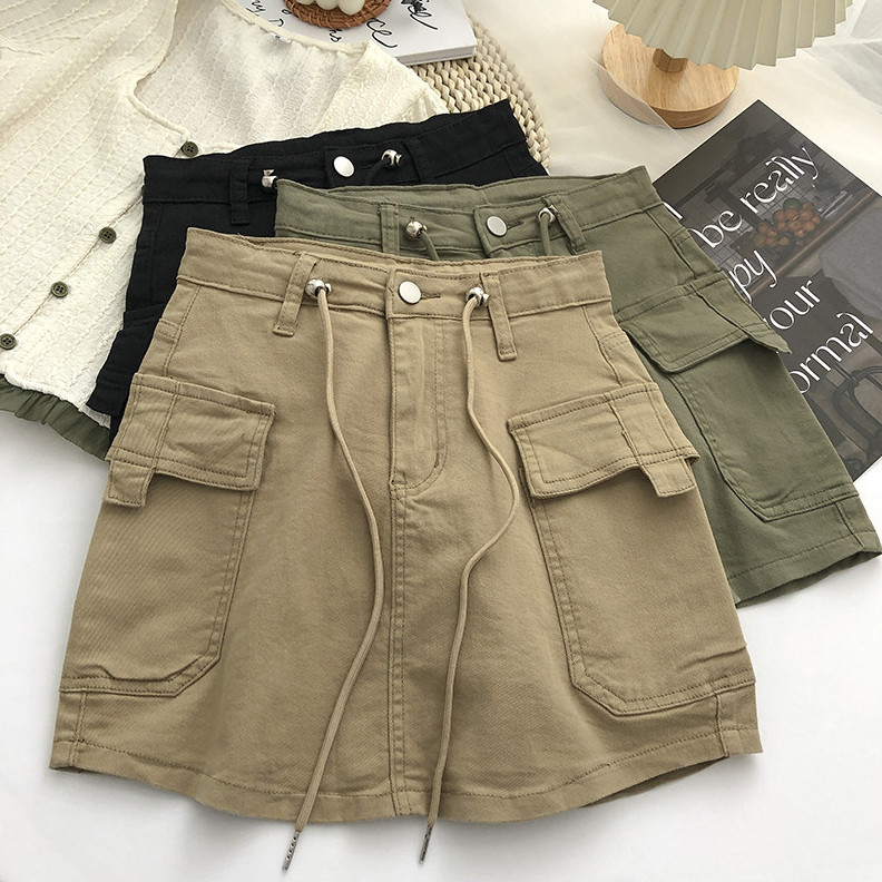 MEET.U S-6XL Plus Size High Waist Denim Palda Skirts with Safty Shorts ...