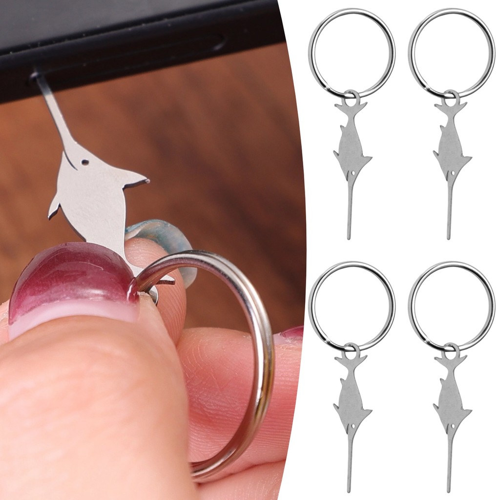 304 Stainless Steel Swordfish Design Smartphone Card Ejector Pin Universal SIM Eject Tool Phone ...