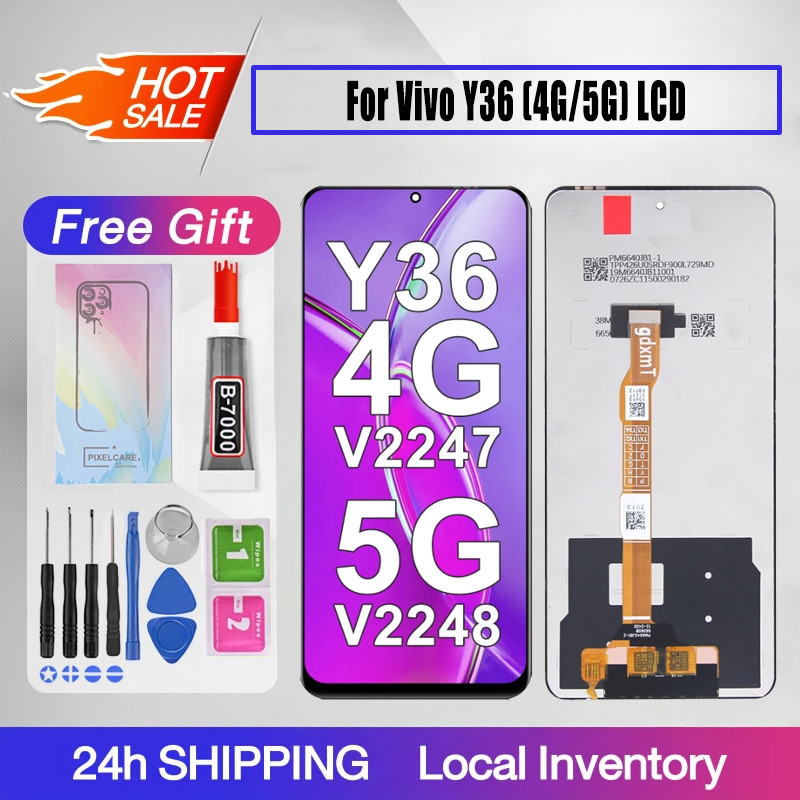 Techparts Original LCD For Vivo Y36 LCD + Screen parts + Free ...