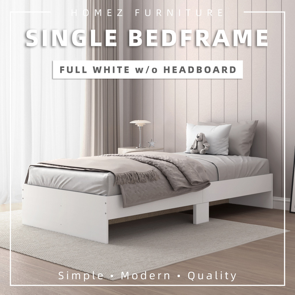 Homez Wooden Single Queen Bed Solid Wood Bed Frame Family Single Double ...