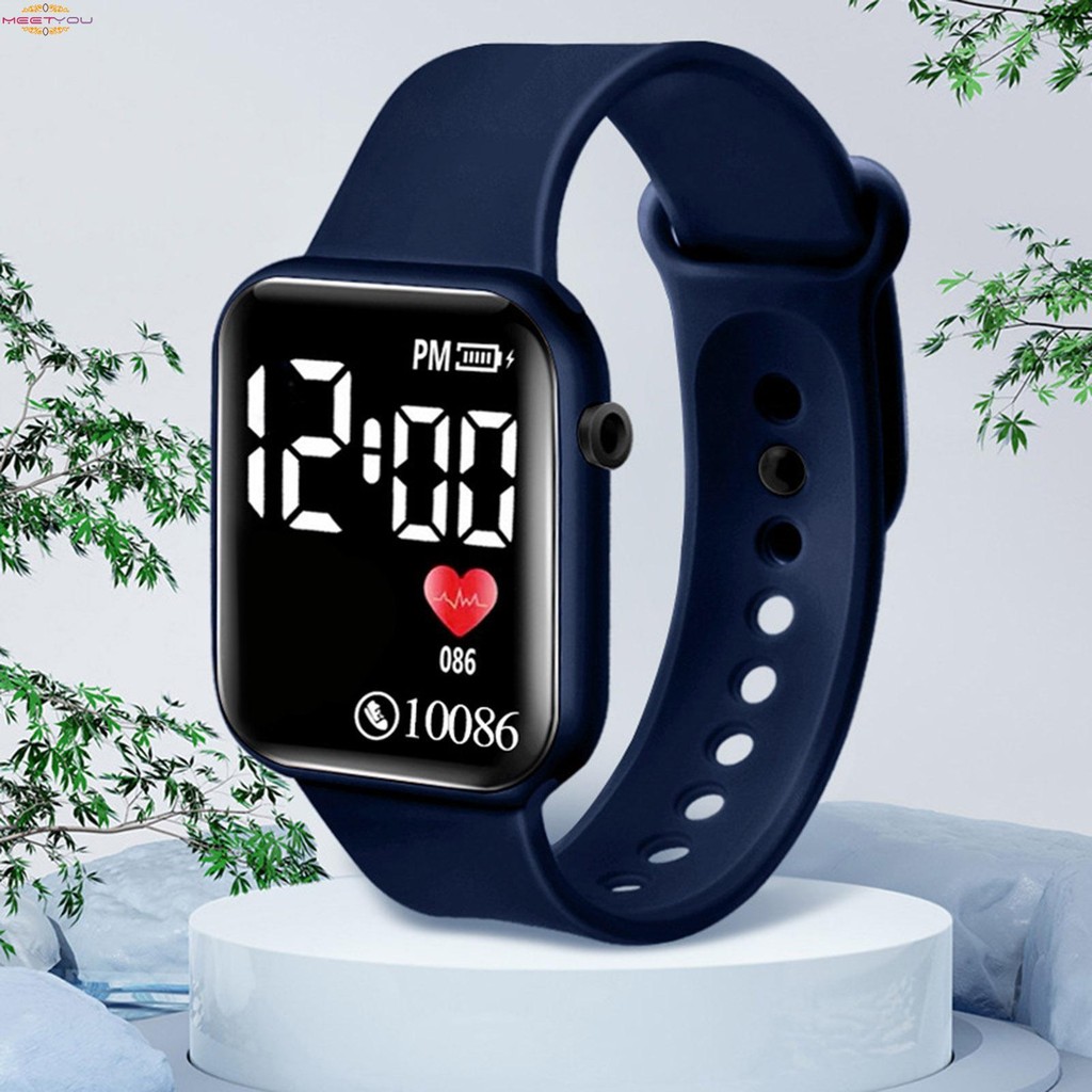 LED Digital Electronic Watch The Globe Large Square Dial Led Screen ...
