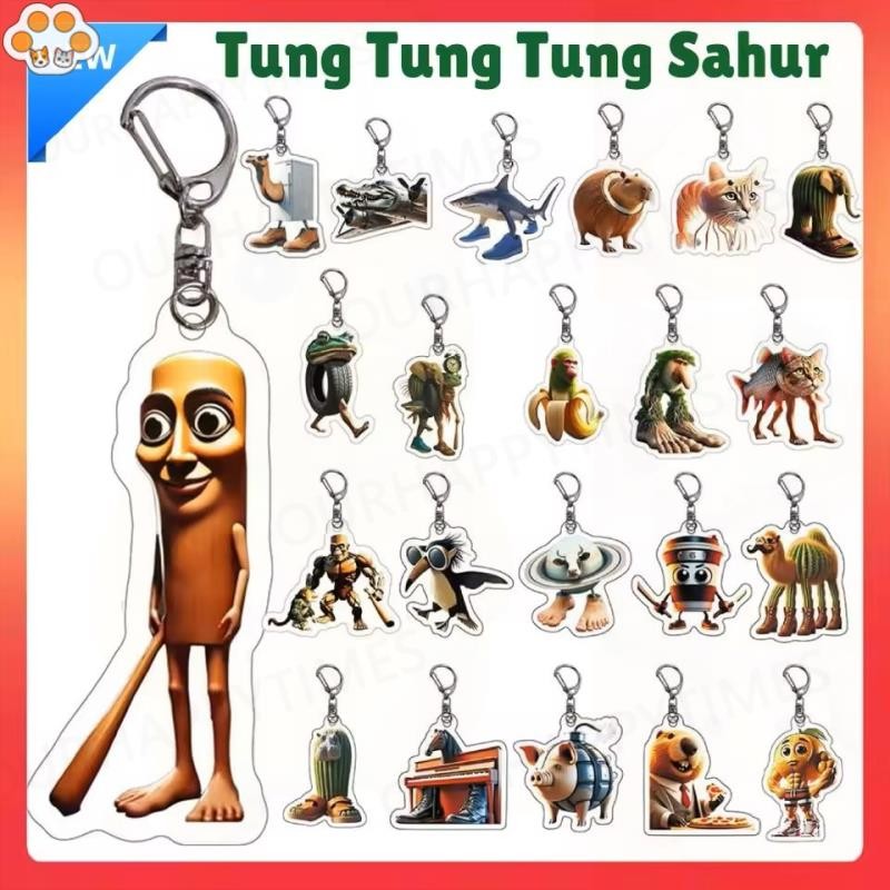 Tralalero Tralala Tung Tung Tung Sahur Keychain Italian Brainbot ...