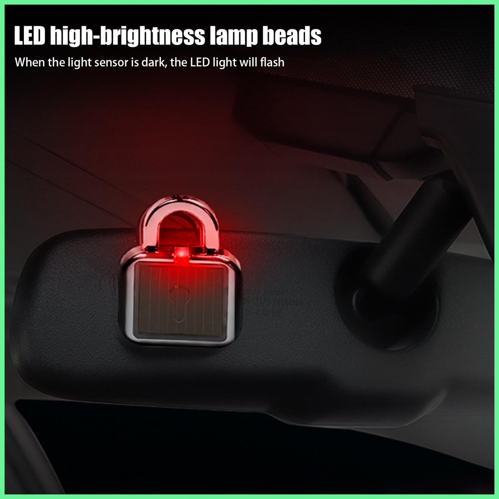 Car Solar Warning Light Realistic Lock LED Warning Light Waterproof LED ...