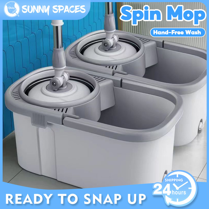 SUNNY SPACES 360 Rotating Spin Mop With Spinner and Bucket Heavy Duty ...