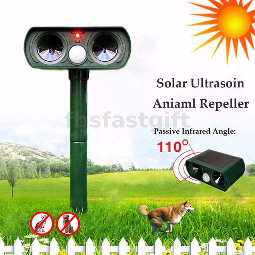 Ultrasonic Solar Power Pest Animal Repeller Repellent Cat dog Bird ...