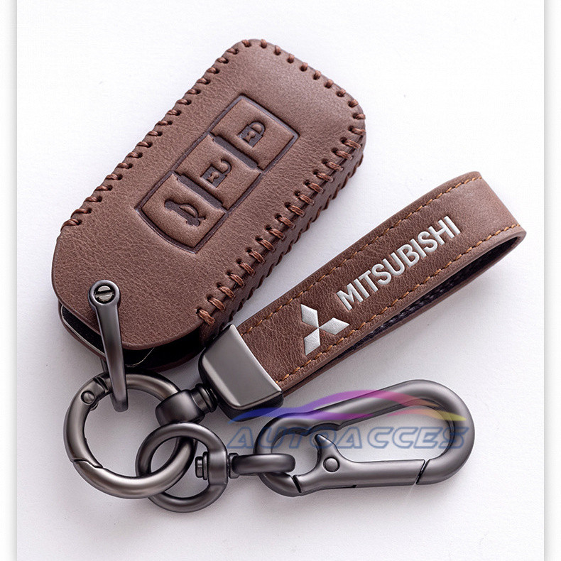 Leather Car Key Case Cover For Mitsubishi Xpander Outlander 3 Asx Colt ...
