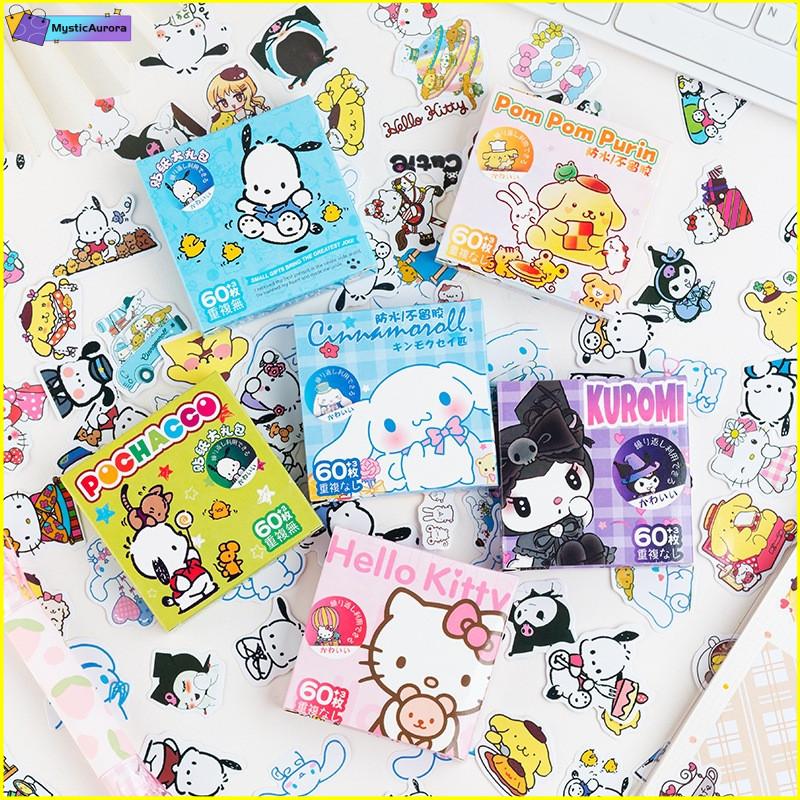 【⭐MA】60Pcs/Set Sanrio Cute Sticker Kuromi Cartoon Hand Ledger Sticker ...