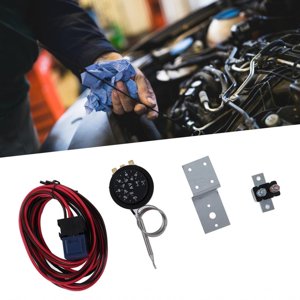 Lemendhk Adjusting Radiator Fan Thermostat Set Metal Plastic Car ...