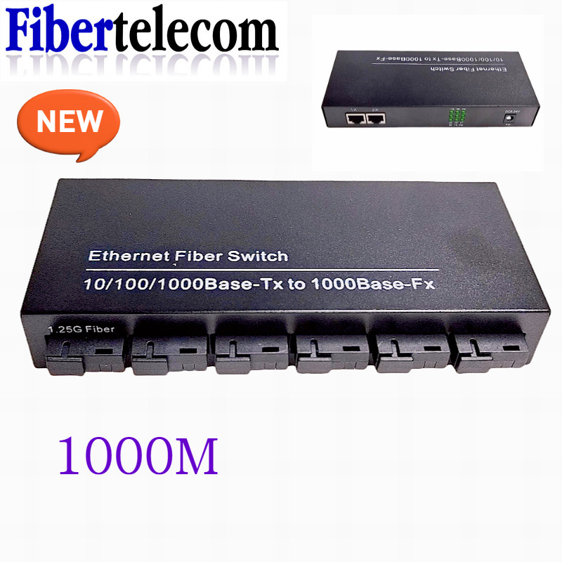 Gigabit Optical Fiber Switch 6 SC 2 RJ45 Ethernet Switch Media ...