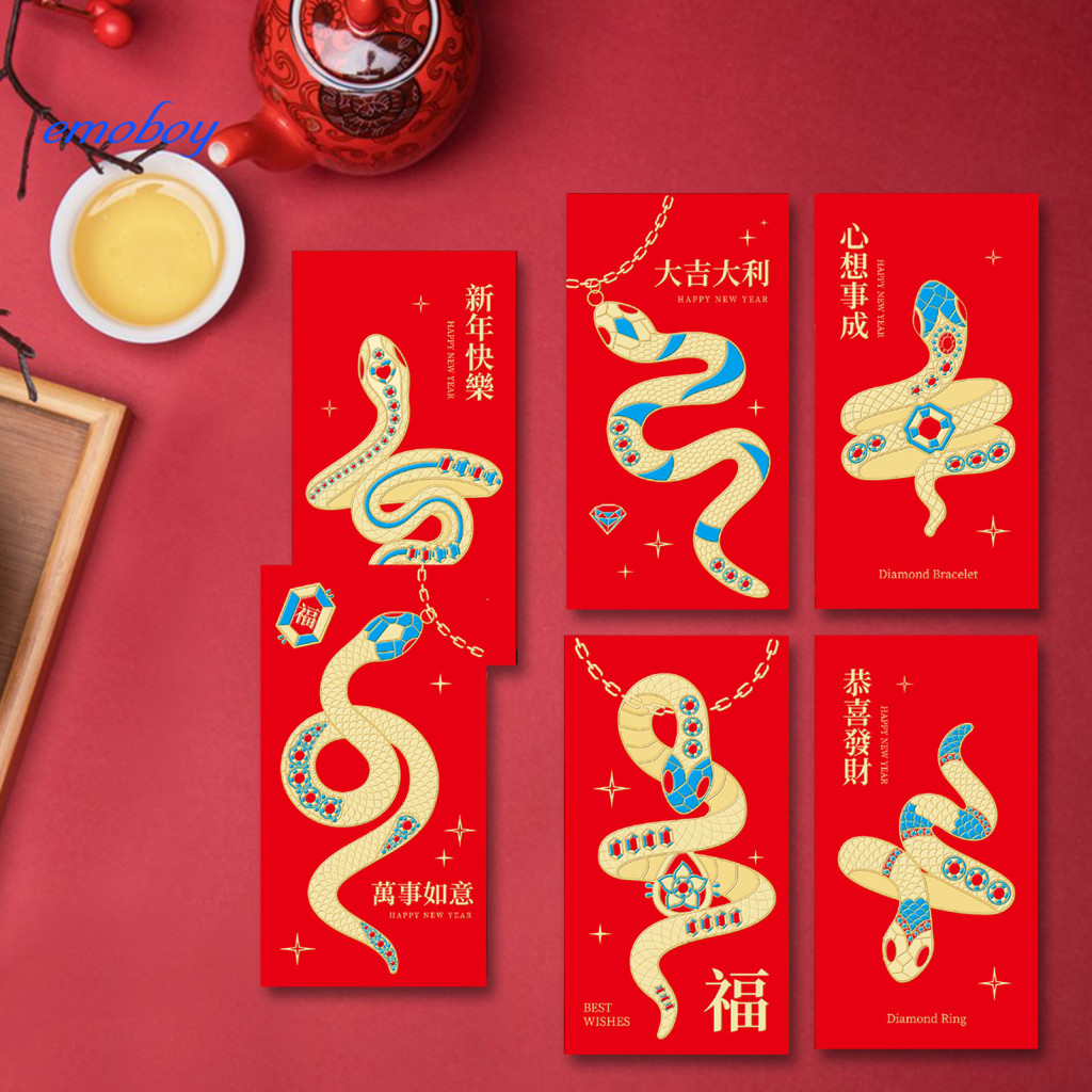 Envelope Pack for Gifts Festive Money Gift Envelopes 6pcs Chinese Lunar ...