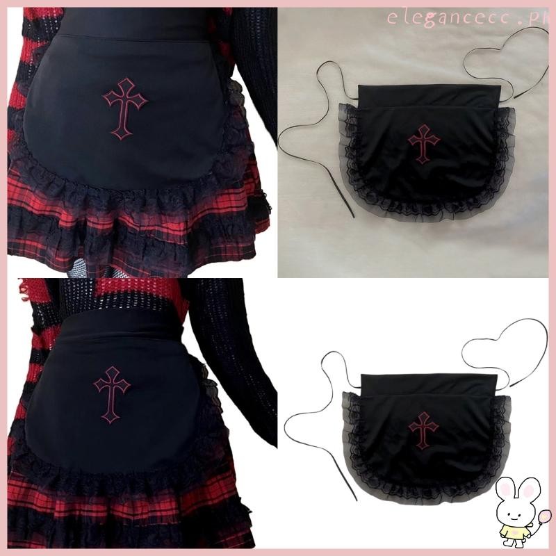 EE Halloween Maid Dress up Apron Half Apron Waitress Servant Apron ...
