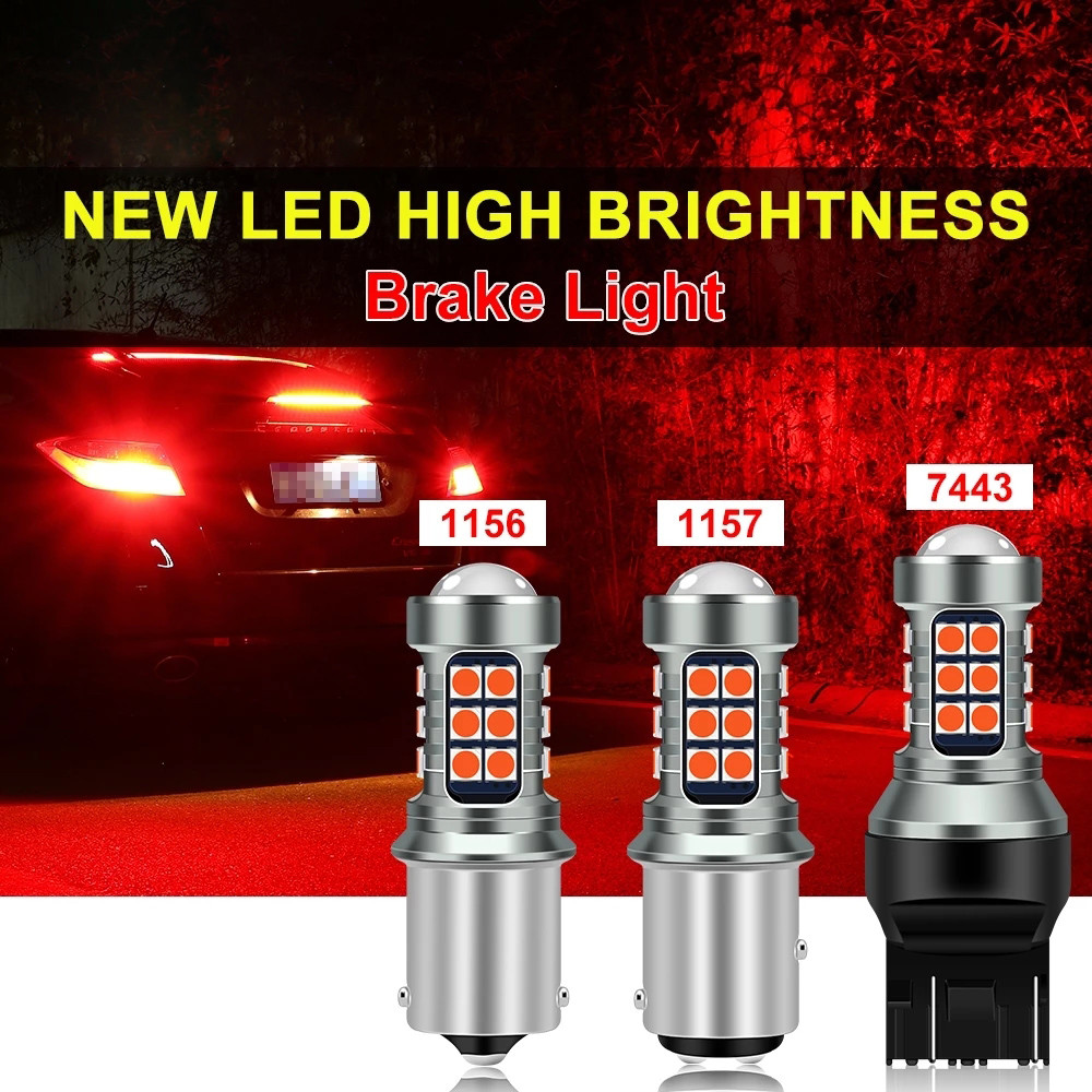1PCS car LED brake bulb T20 7440 W21W/7443/1157 BAY15D/1156 LED tail ...