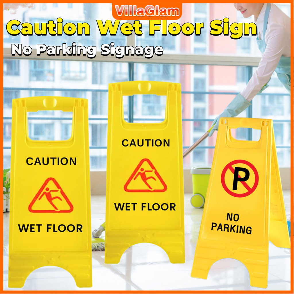 VILLA No Parking Floor Sign Foldable Caution Wet Floor Sign Warning ...
