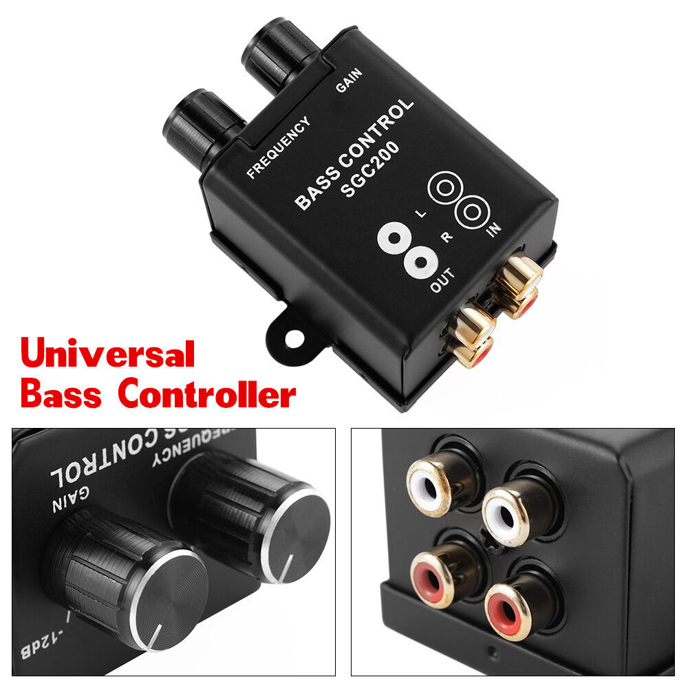 Auto RCA Adjust Line Level Volume Control Knob Subwoofer Equalizer Bass ...