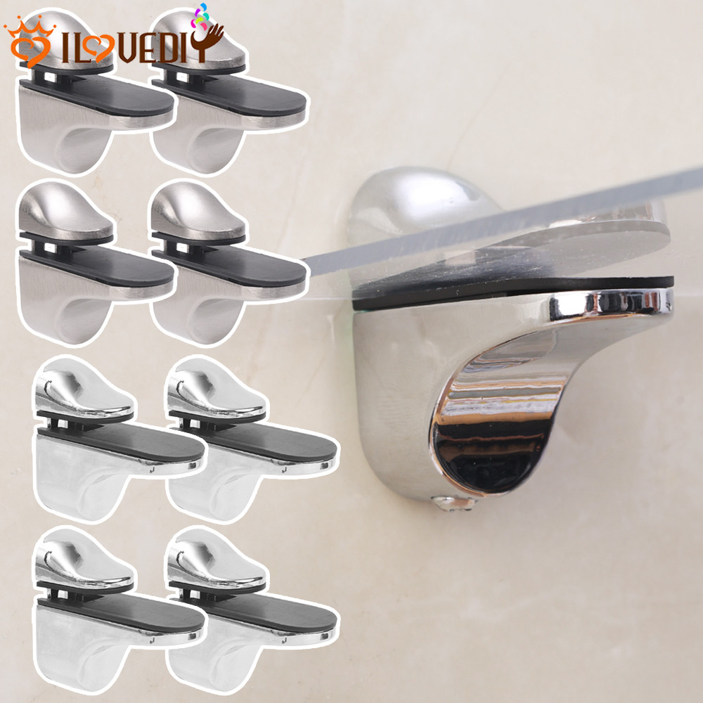 Adjustable Glass Shelf Holder Clamp - Zinc Alloy Glass Clip - Bathroom ...