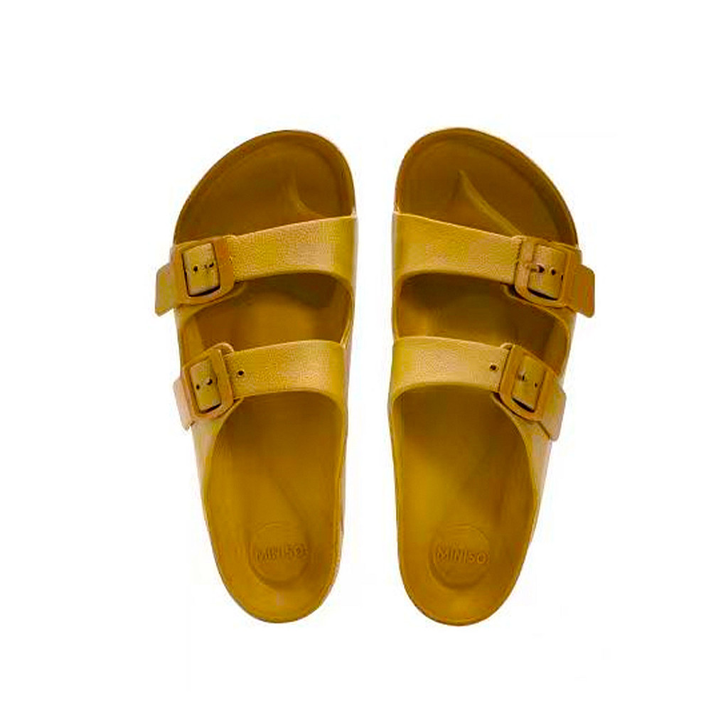 MINISO Fashion Two Band Men's Slippers 2.0 (Brown, 43-44) | Shopee ...