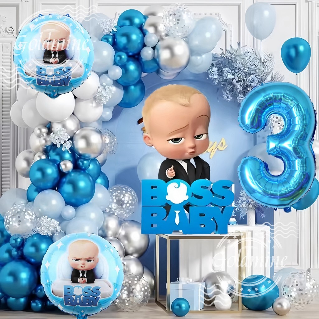 Boss Baby Theme Balloon Garland Arch Kit Baby Shower Foil Kids Birthday ...
