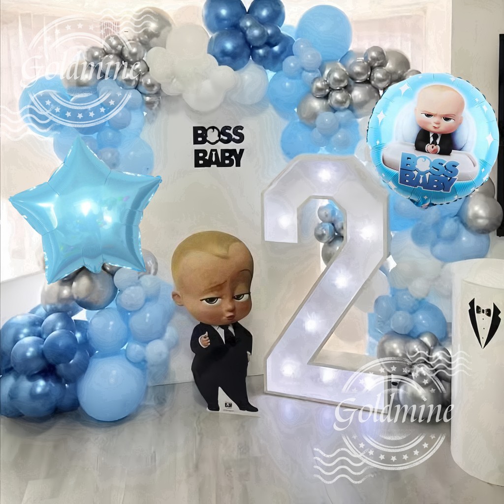 Boss Baby Theme Balloons Arch Garland Kit Set For Kids Baby Shower ...
