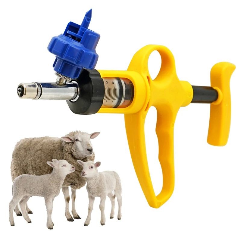 5ml/10ml Veterinary Drench Gun Animal Continuous Syringe Injector Infusion Device Pig Cattle ...
