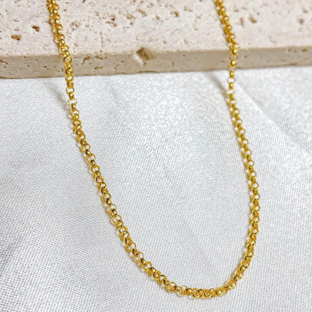 MARGEGOLD Rolo/Tauco Chain Necklace - Thick | 18K Saudi Gold (Pawnable ...