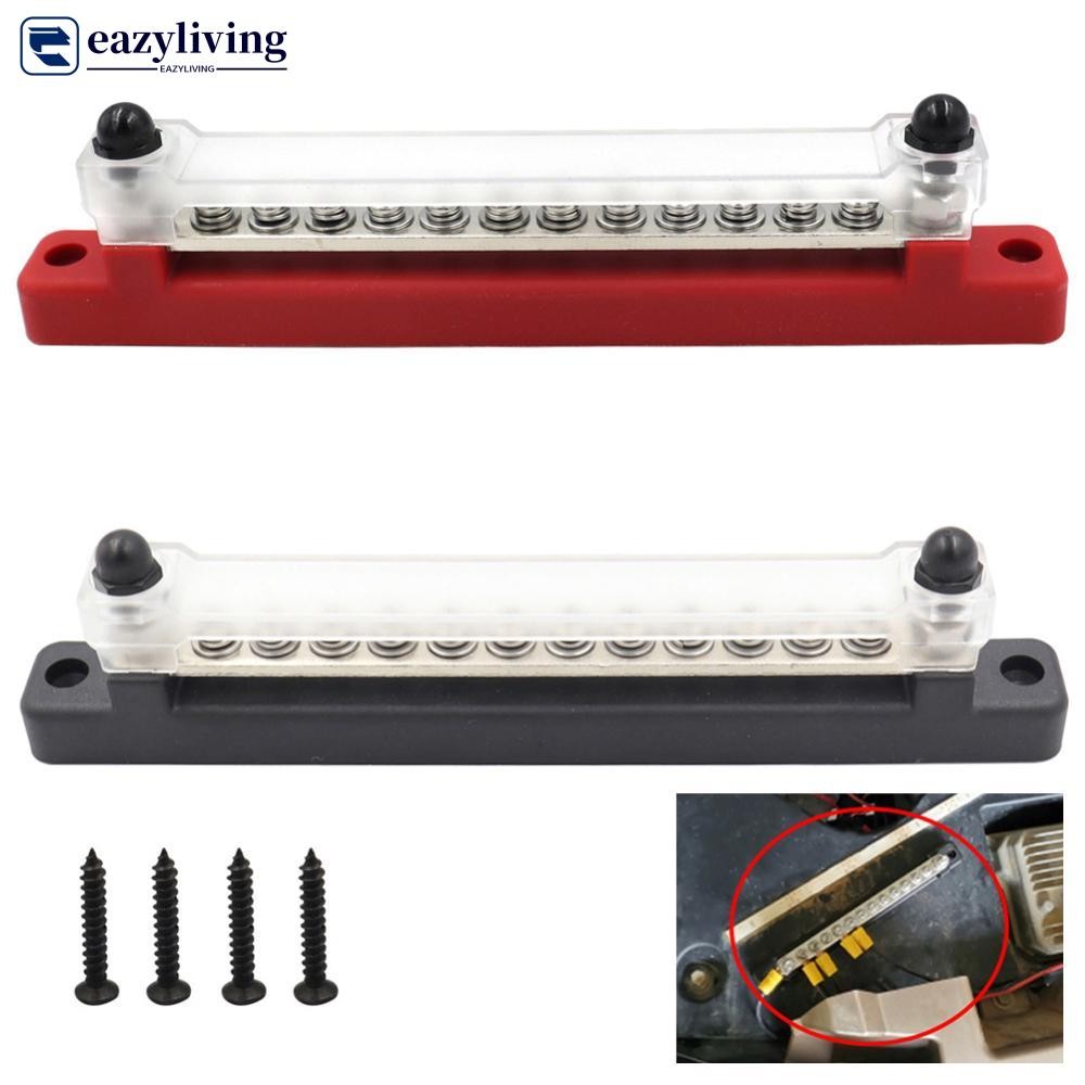 EAZYLIVING 12V Boat Camper RV Bus Bar Terminal Block 1/4 Inch Stud 150A ...