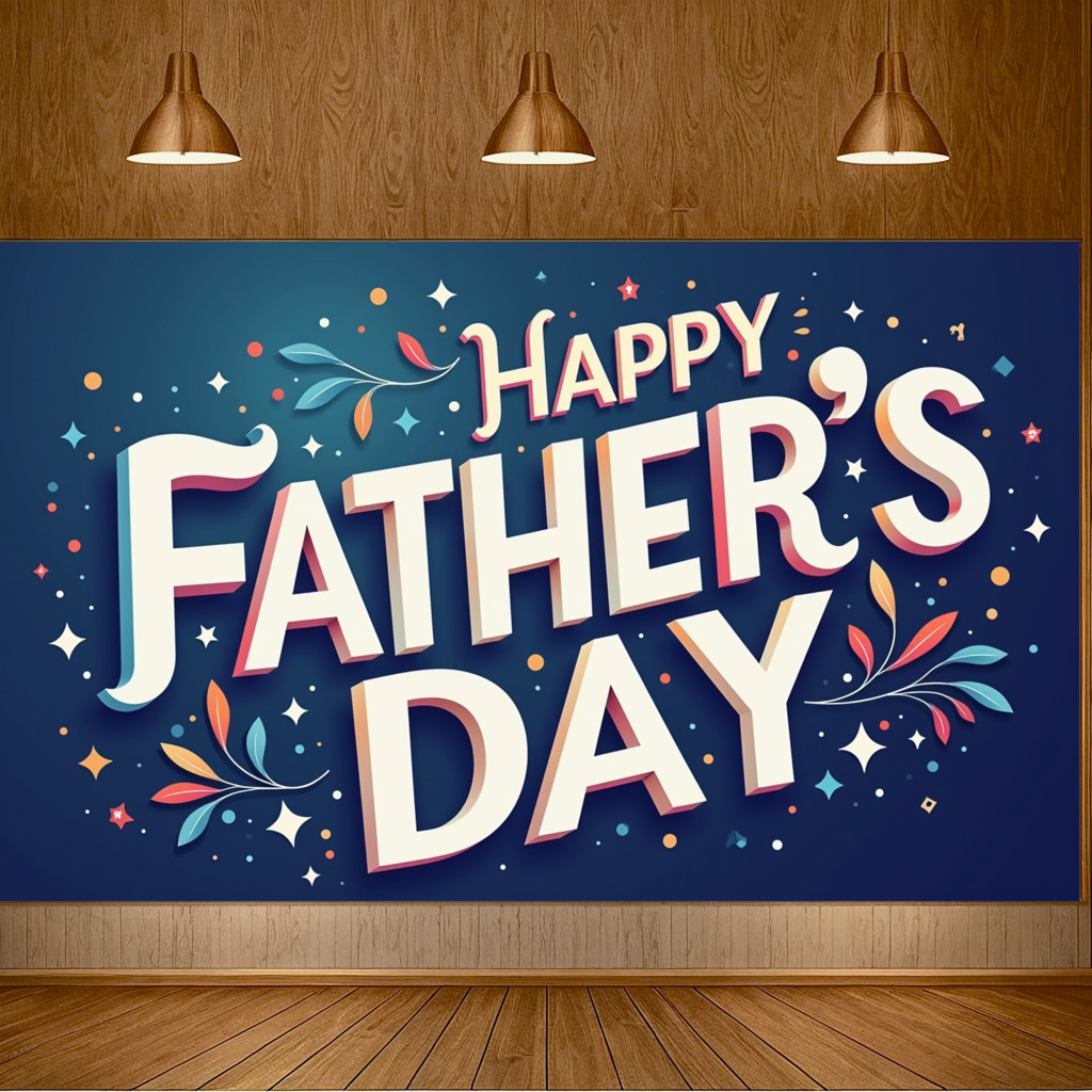 Happy Fathers Day Banner,70.8x43.3 Inch, Father's Day Banner, Happy ...