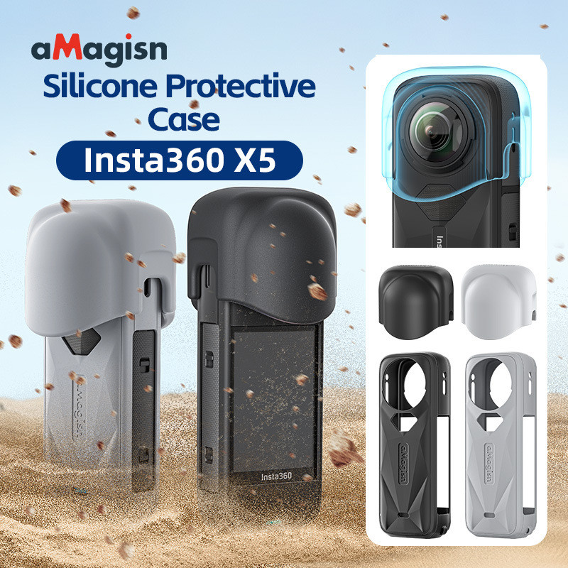 For Insta360 X5 Silicone Protective Cover Shadow Stone Sports Camera ...