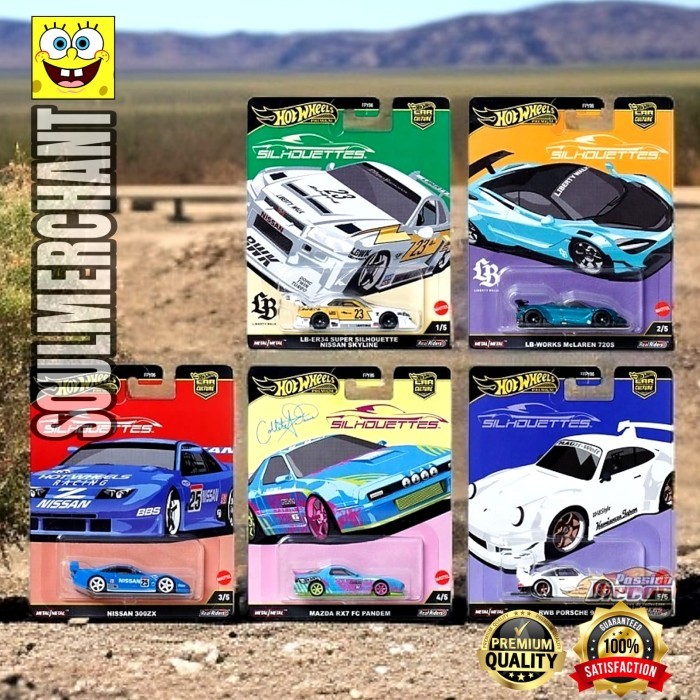 Hot Wheels Premium Silhouettes RWB Porsche LB R34 Nissan Skyline 300ZX ...