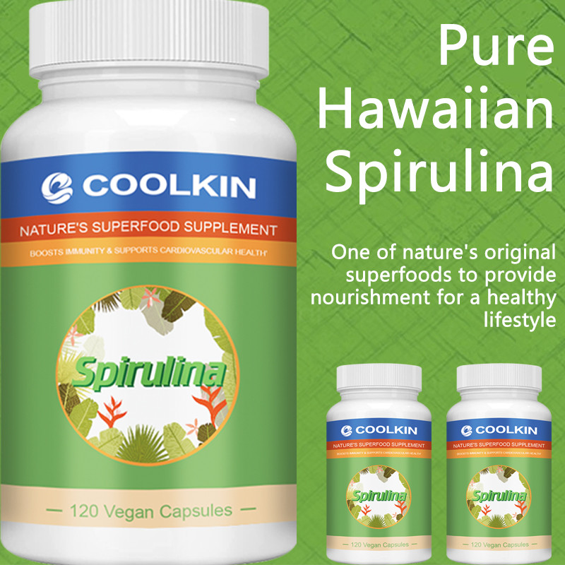 Coolkin - Spirulina Capsules - with Iron, Sodium, Silica and Chicory ...
