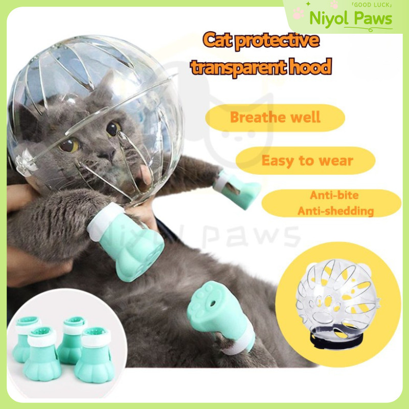Astronaut Cat Anti Bite Helmet Transparent Breathable Protective Collar ...