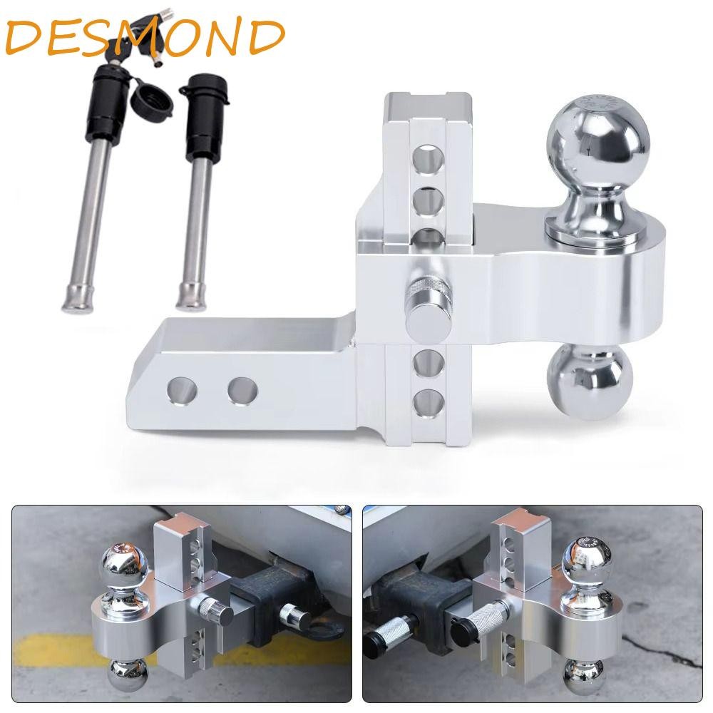 DESMOND Adjustable Trailer Hook, 2-6inch Aluminium Alloy Double Ball ...