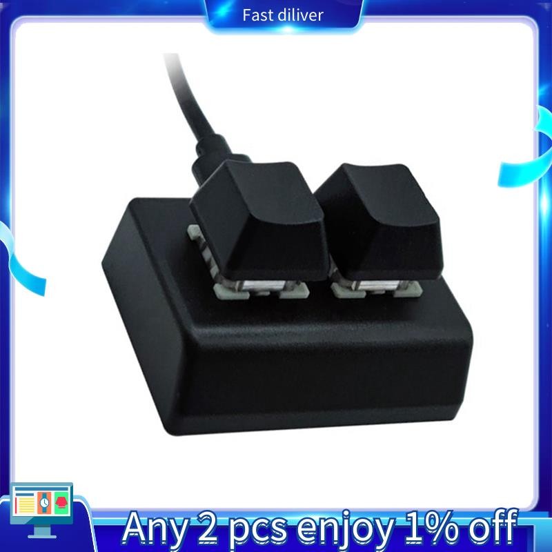 2 Keys Macro Programming Keyboard RGB Mini Keyboard Gaming Drawing Red Switch Custom Keyboard ...