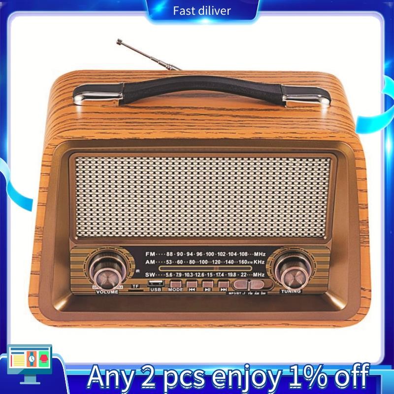Portable Wooden Retro Radio Wireless Bluetooth Speakers HIFI Stereo AM ...