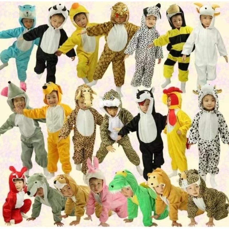 Kids Cartoon Animals Cosplay Costume Tiger Lion Rabbit Dragon Elephant ...