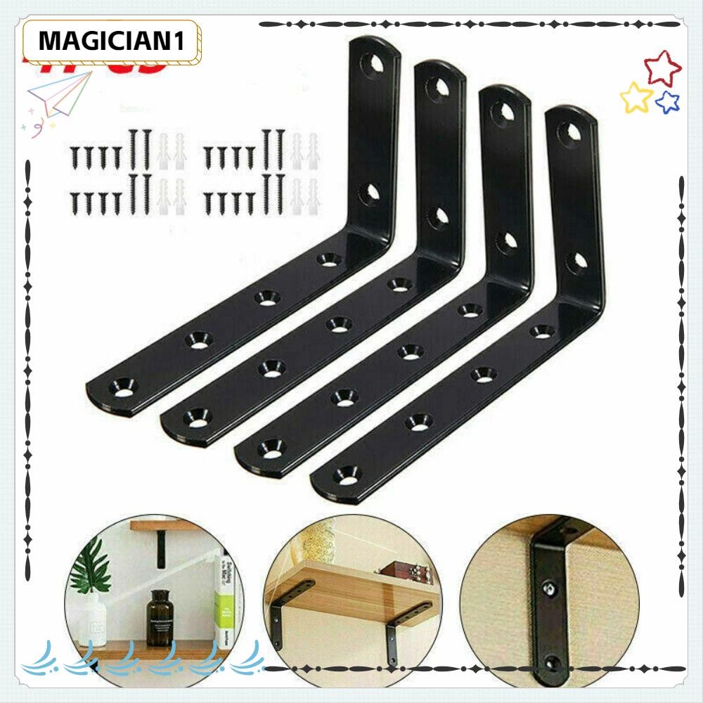 MAGICIAN1 4Pcs L Shaped Shelf Bracket, Heavy Duty Thicken Wall Mounted ...