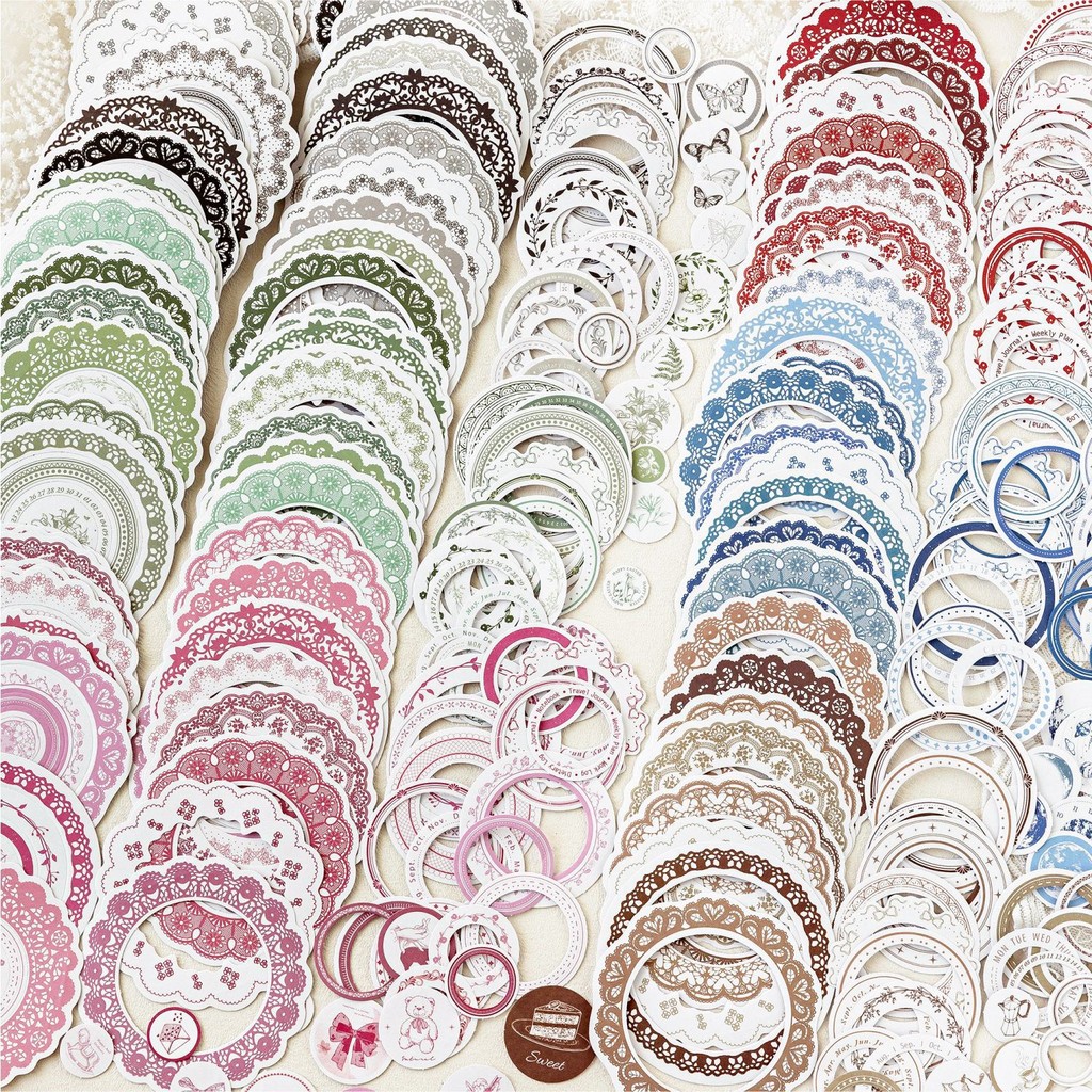 20 pcs Scrapbook Stickers Vintage Cutout Lace Scrapbooking Sticker ...