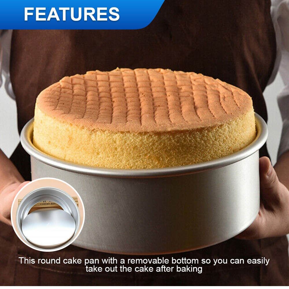4/6/8 Inch Round Cake Molder - Nonstick Coating Aluminum Alloy Baking ...