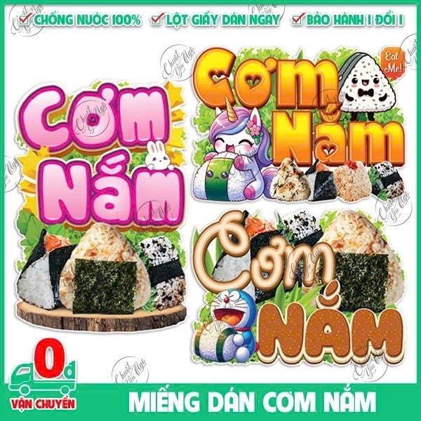 Rice Ball sticker decal to decorate glass to decorate shops, snacks ...