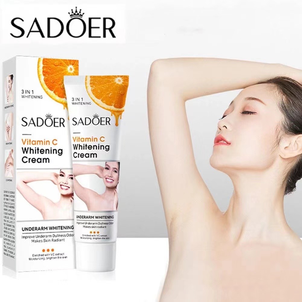 SADOER Vitamin C Body Underarm Whitening Cream Improve Brighten Skin Dark Spots Skin Care 50g ...